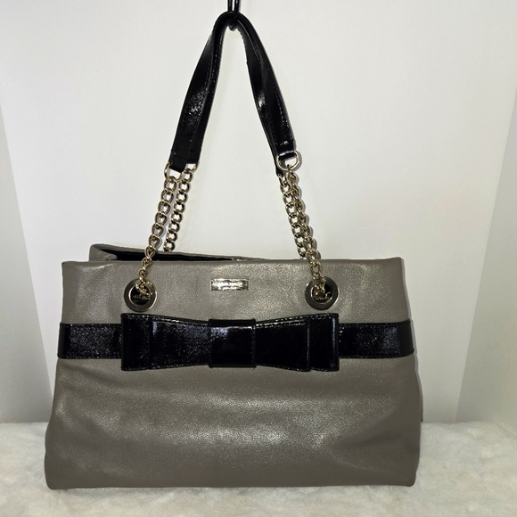 Bags | Kate Spade Beaumont Bridge Elana Black And Gray Leather Womens ...